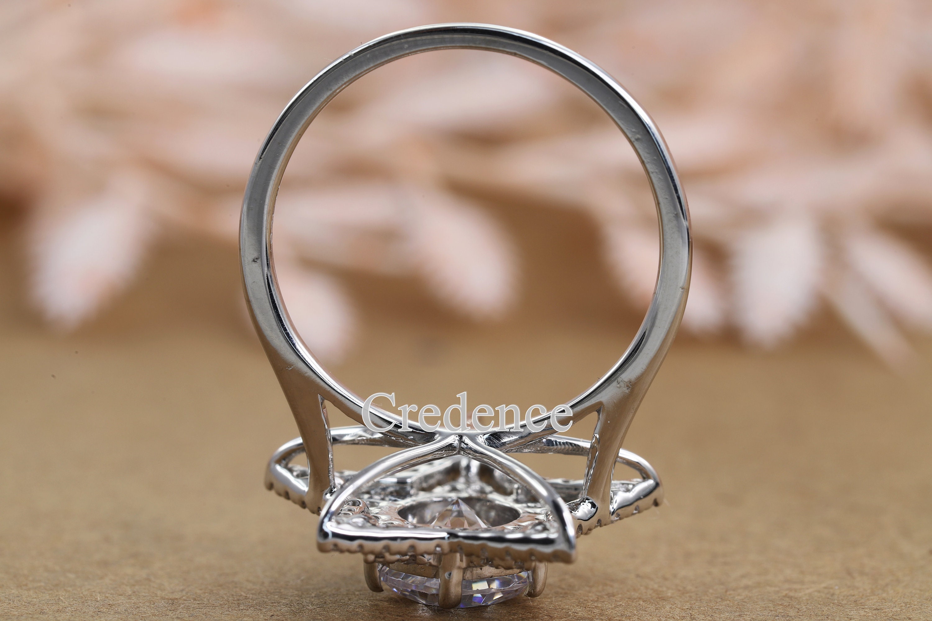 Star Shape Halo Diamond Ring Engagement Wedding Unique Ring - Etsy