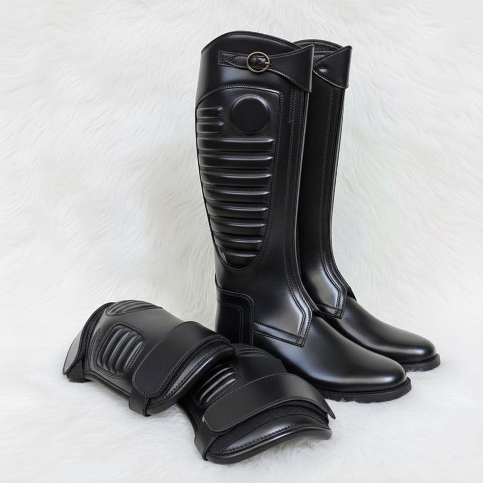 Handmade Leather Polo Riding Boots With FREE Kneepads & Boot Bag - Polo ...