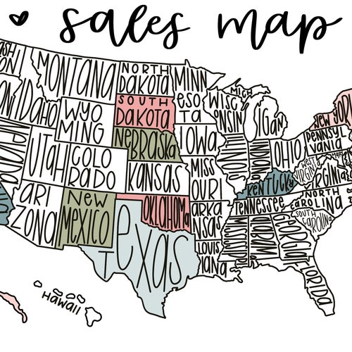 Sales Map Digital Download Sales Map Fill-in Image US Sales - Etsy