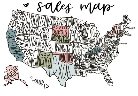 Sales Map Digital Download Sales Map Fill-in Image US Sales - Etsy