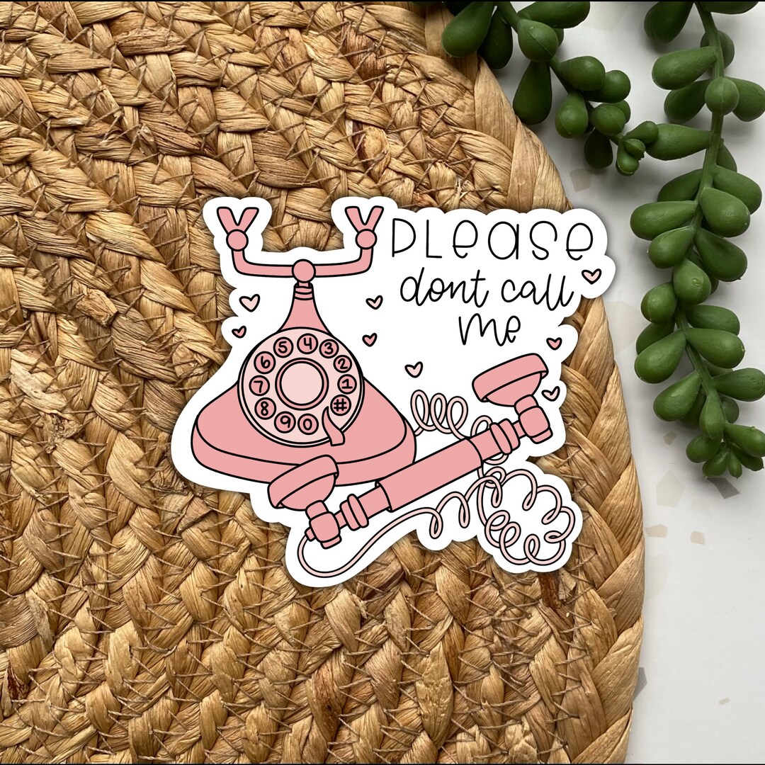 Please Don’t Call Me, Rotary Phone Sticker, Retro Phone Sticker ...