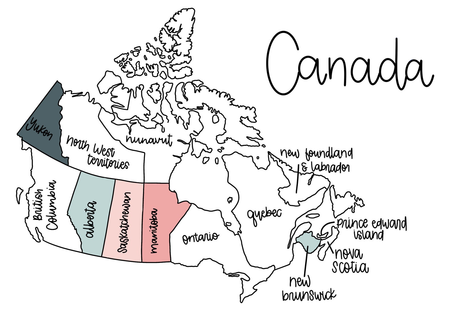 Canada Map Sales Map Canada Sales Map Digital Map | Etsy