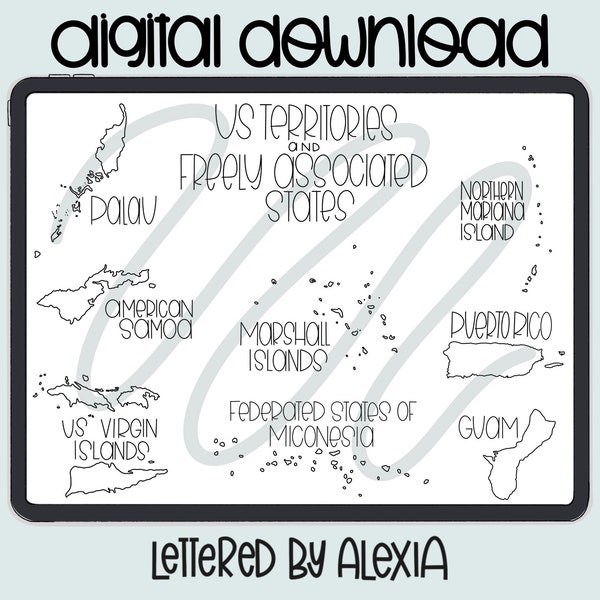 Us and Territories Wall Map - Etsy