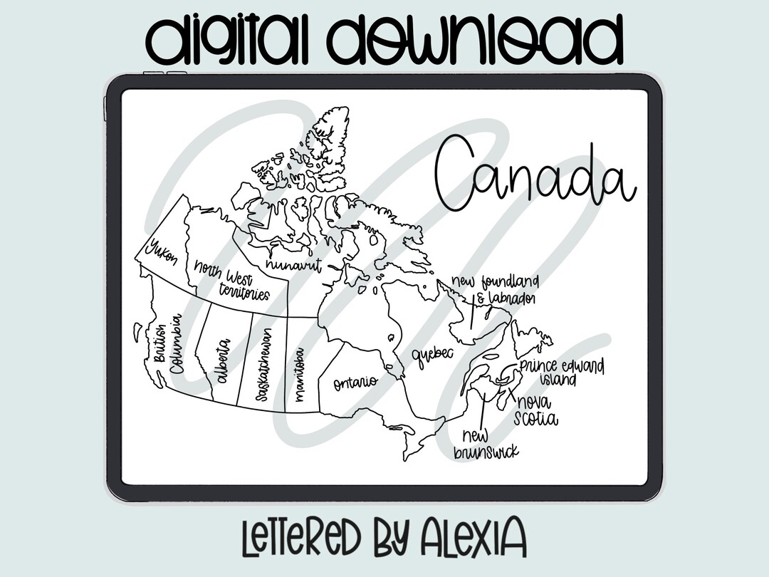 Canada Map, Sales Map, Canada Sales Map, Digital Map, Printable Map ...