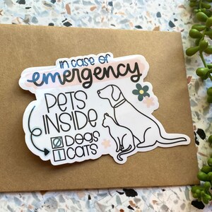 Emergency Pets Inside Sticker, Emergency Sticker, Pets in Home Sticker ...