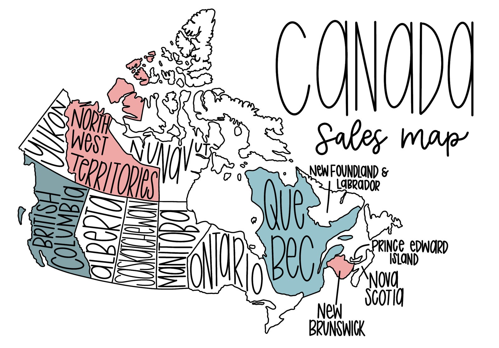 Downloadable Canada Map Small Business Sales Map Printable - Etsy