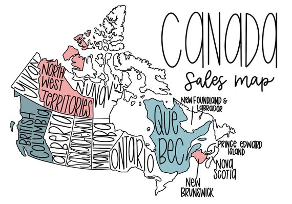 Downloadable Canada Map Small Business Sales Map Printable - Etsy