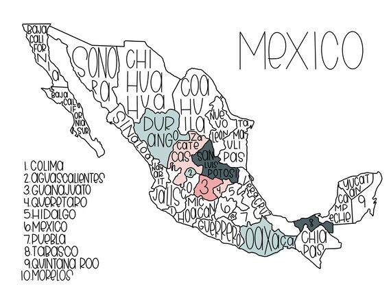 Printable Map Of Mexico And Its States Mexico Printable Maps