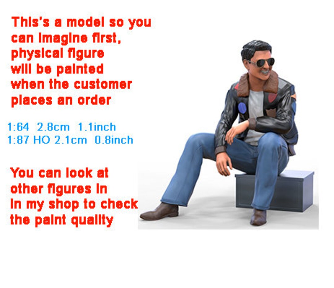 Sitting Pilot Figure Handpaint High Detail 1:18 to HO Scale - Etsy