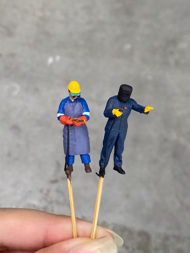 Welder Figure HO 1/64 43 24 1/18 Scale Handpaint High Detail WELD - Etsy