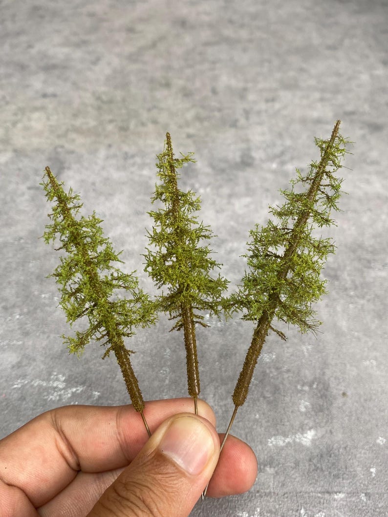 Miniature Pine Tree Diorama HO 1/64 1/43 1/24 1/18 Scale Handpaint High ...