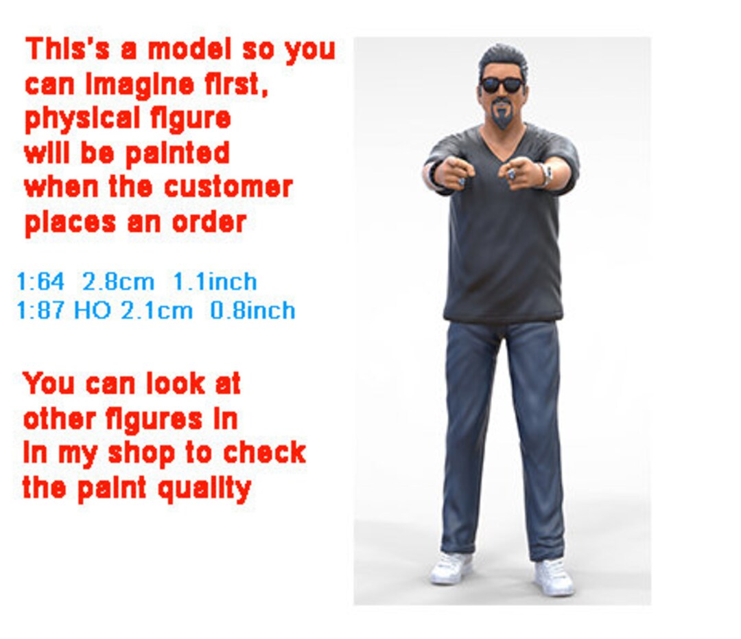 Man Figure 1:18 to HO Scale Handpaint High Detail - Etsy