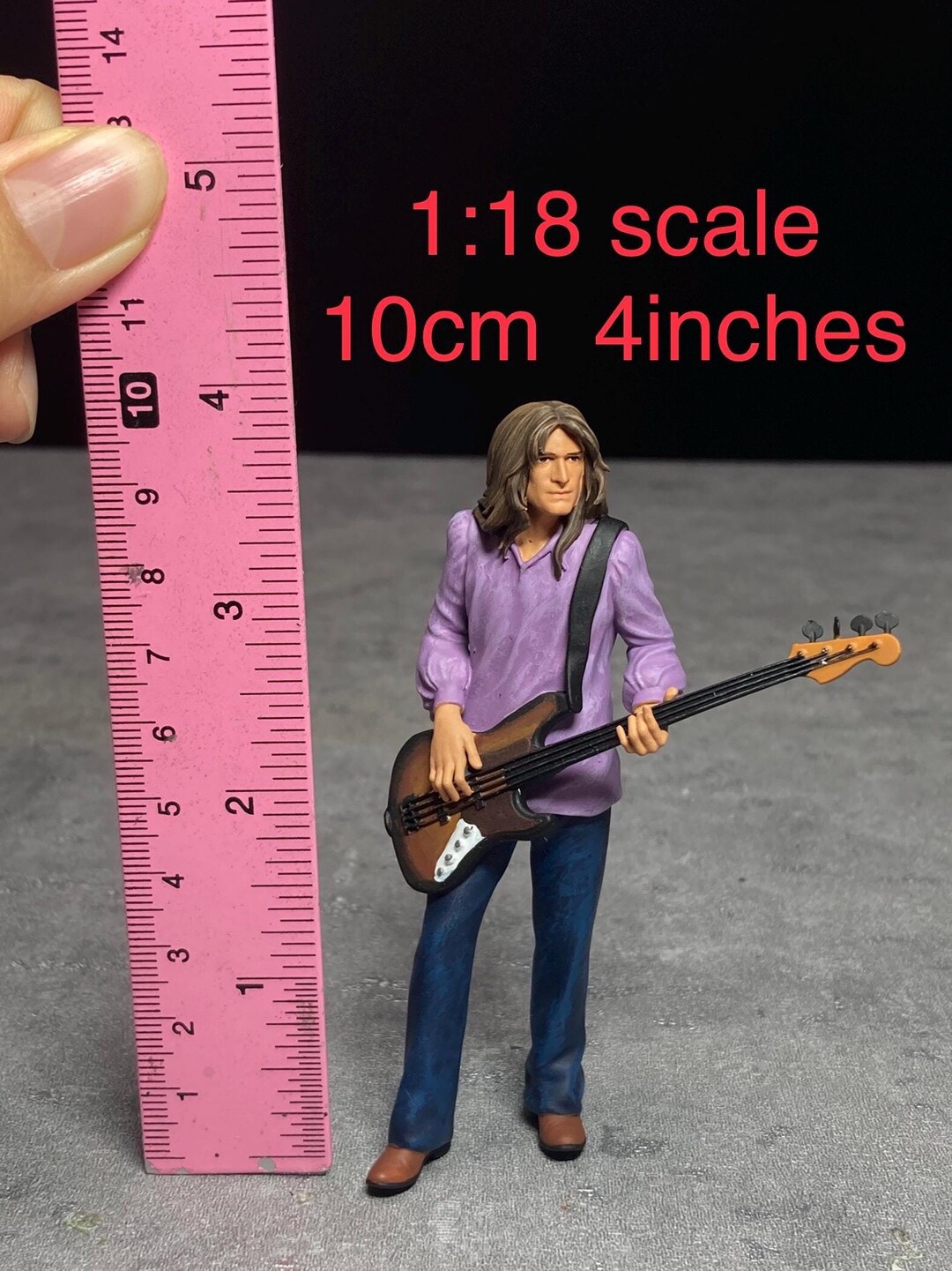 Jon Rocker Guitarist Figure HO 1/64 43 24 1/18 Scale Handpaint. - Etsy