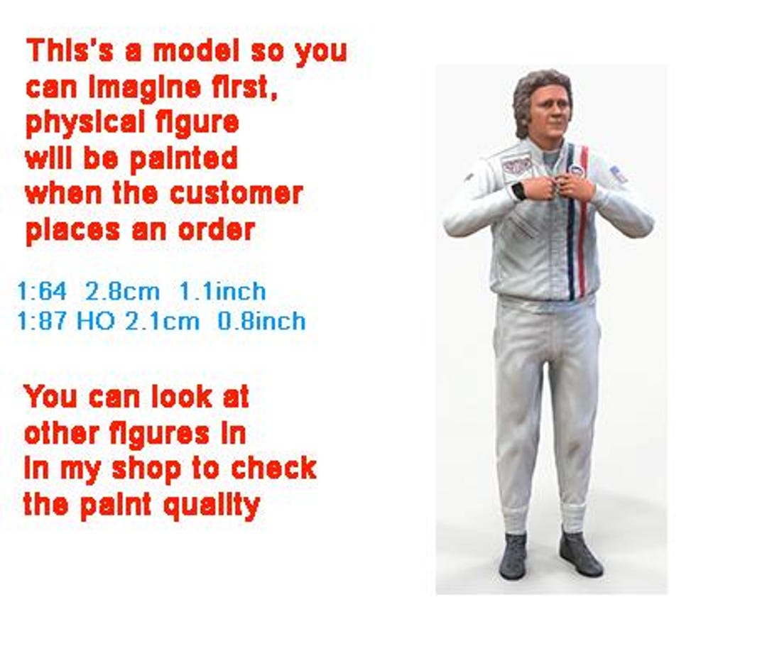 Steve Racer Figure Handpaint High Detail 1:18 to HO Scale - Etsy
