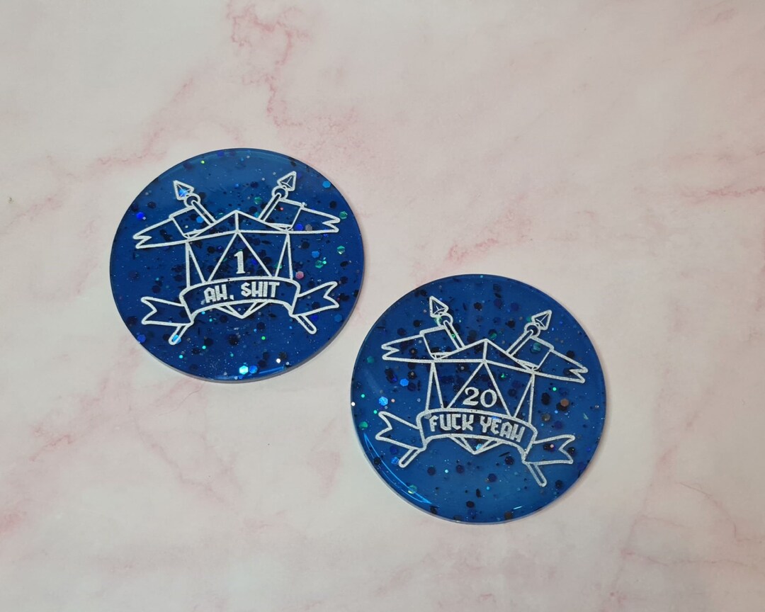 Resin Dnd Inspired Drink Coasters 2 Pack | Handmade | Custom | Dungeons ...