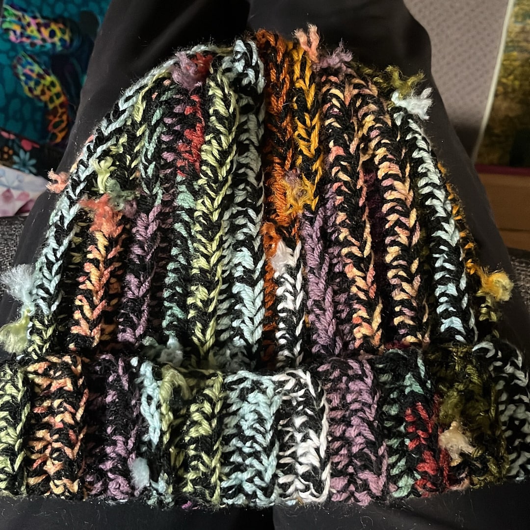 Scrap Yarn Beanie - Ready to Ship - Etsy