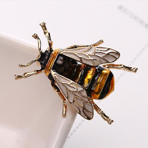 Honeybee Brooch Bee Brooch With Giftable Velvet Pocket - Etsy