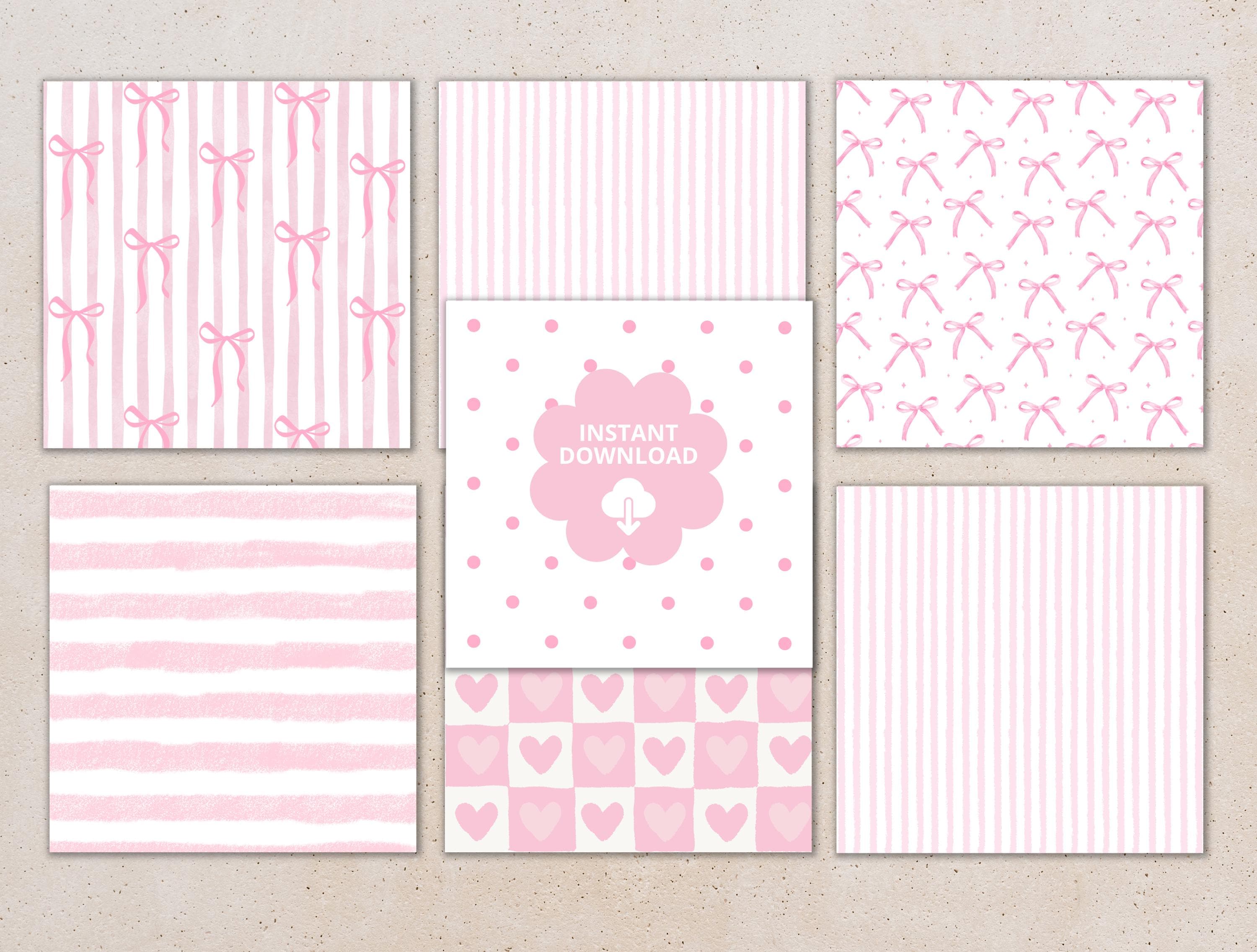 Coquette Digital Paper Patterns | Aesthetic, Romantic Designs | POD ...