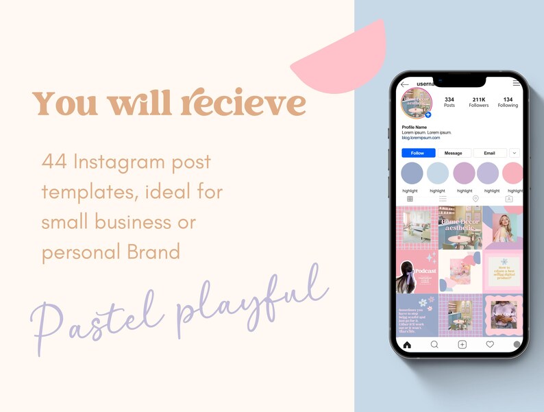 Pastel Playful Instagram Template Boutique Sales Feed Small Business ...