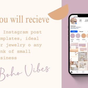 Boho Delicate Instagram Template | Neutral Canva Feed | Small Business ...