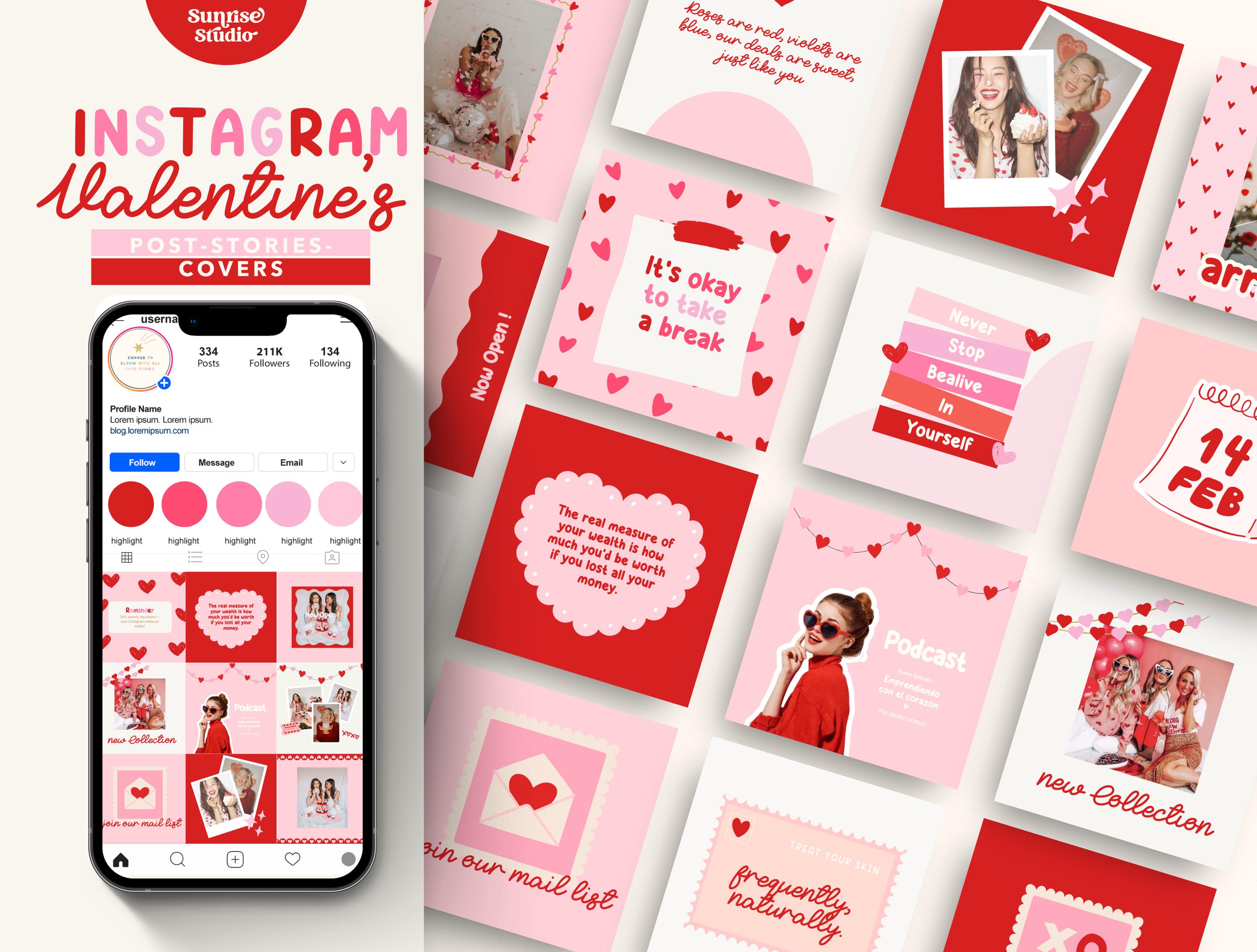 Valentine Instagram Post Template | Seasonal Canva Feed Template ...