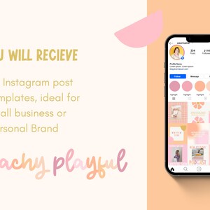 Peachy Playful Instagram Template | Canva Feed for Small Business ...