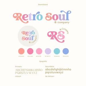 Custom Brand Kit | Pastel Retro Branding | Vibrant Brand Design - Etsy