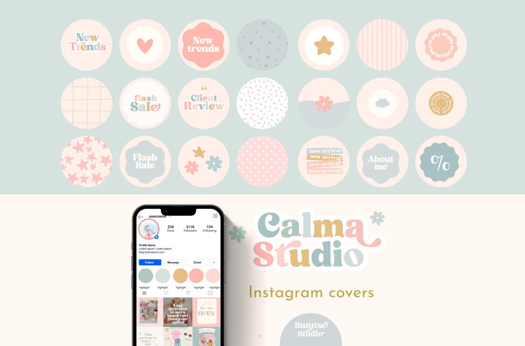 Playful Instagram Highlight Covers: Playful Brand Designs - Etsy