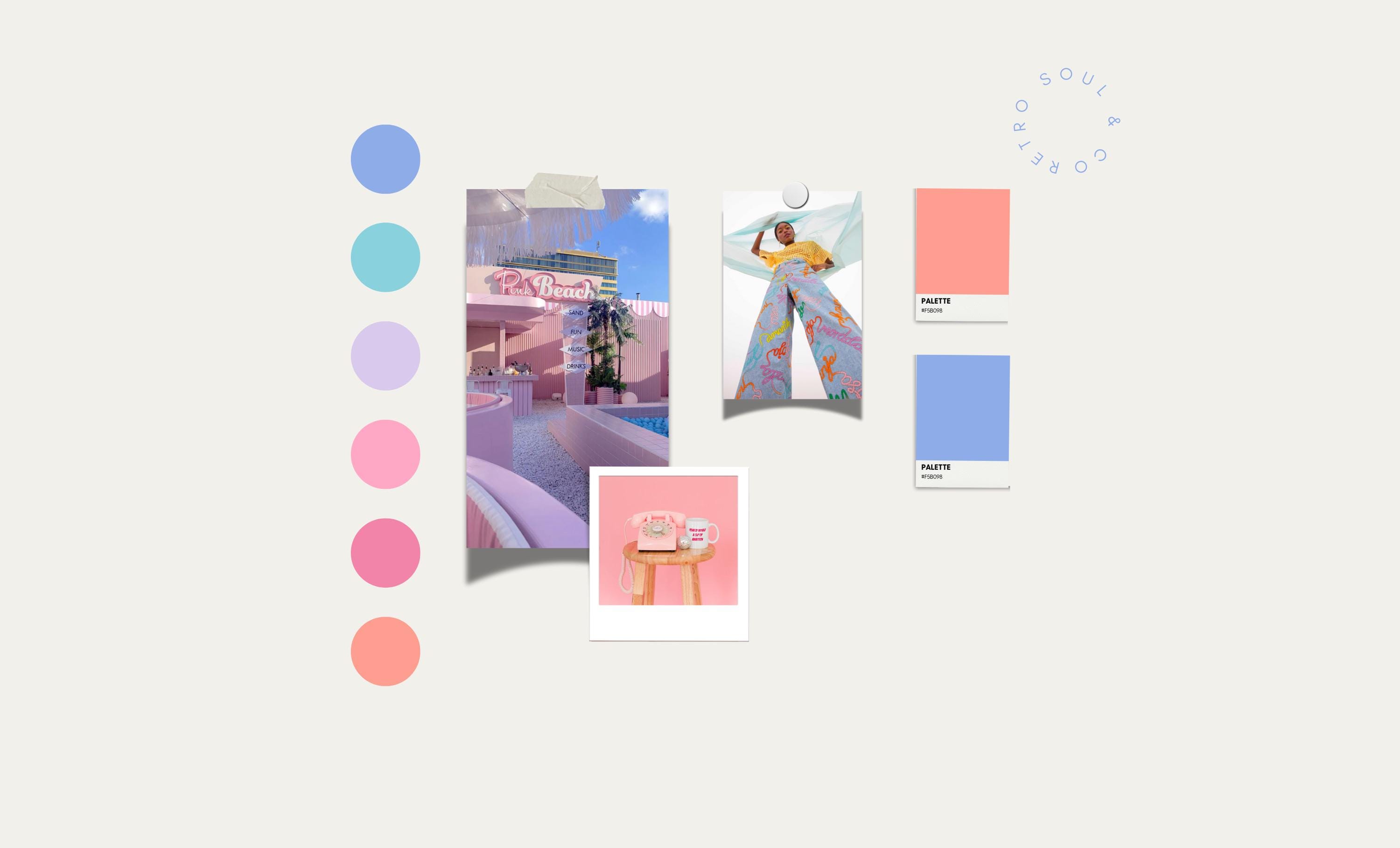 Custom Brand Kit | Pastel Retro Branding | Vibrant Brand Design - Etsy