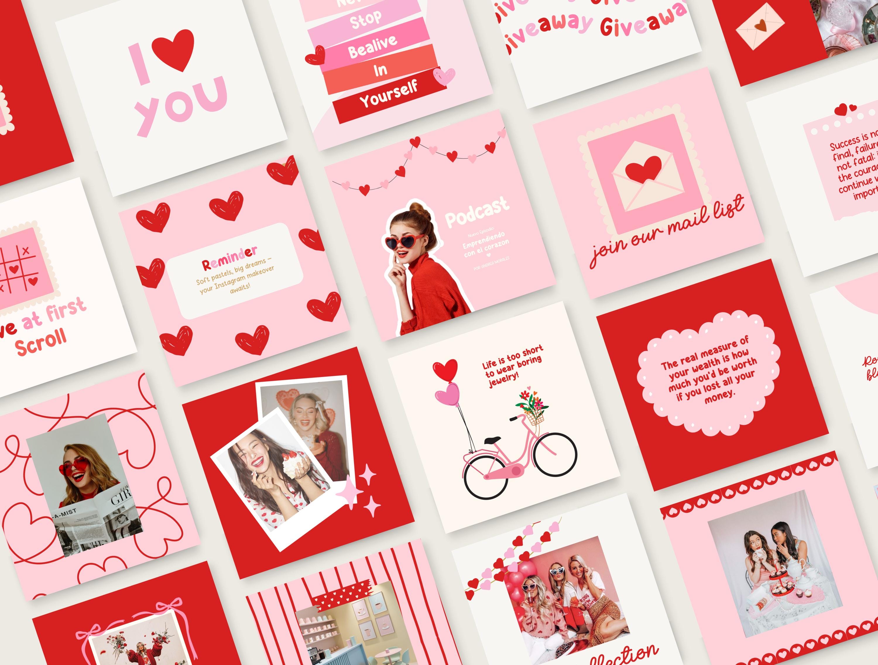 Valentine Instagram Post Template | Seasonal Canva Feed Template ...