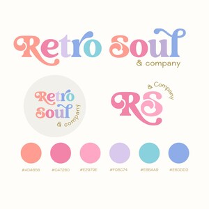 Custom Brand Kit | Pastel Retro Branding | Vibrant Brand Design - Etsy