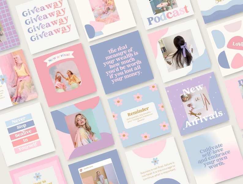 Pastel Playful Instagram Template | Boutique Sales Feed | Small ...