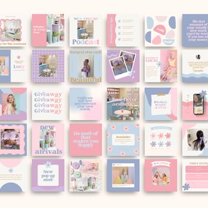 Pastel Playful Instagram Template Boutique Sales Feed Small Business ...