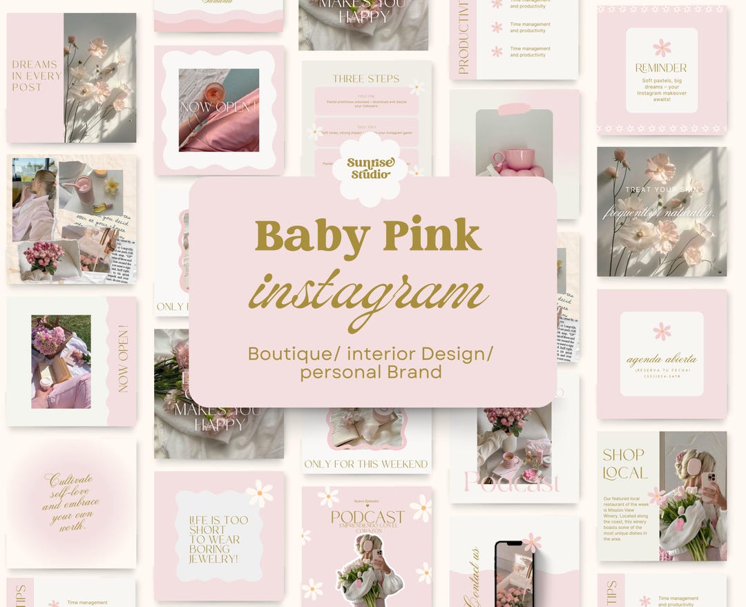 Delicate Pink Minimalist Instagram Templates for Coaches & Lifestyle ...