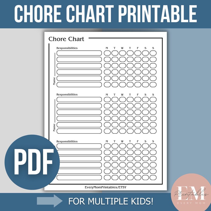 Teen Chore Chart - Etsy