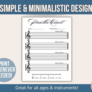 Music Practice Chart ~ Printable Music Practice Log PDF ~ Music ...