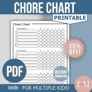 Chore Chart for Multiple Kids Chore Chart 3 Kids Chore Chart for Kids ...