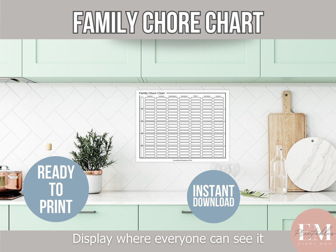 Family Chore Chart PDF Chore Chart Printable Family Family Chore List ...