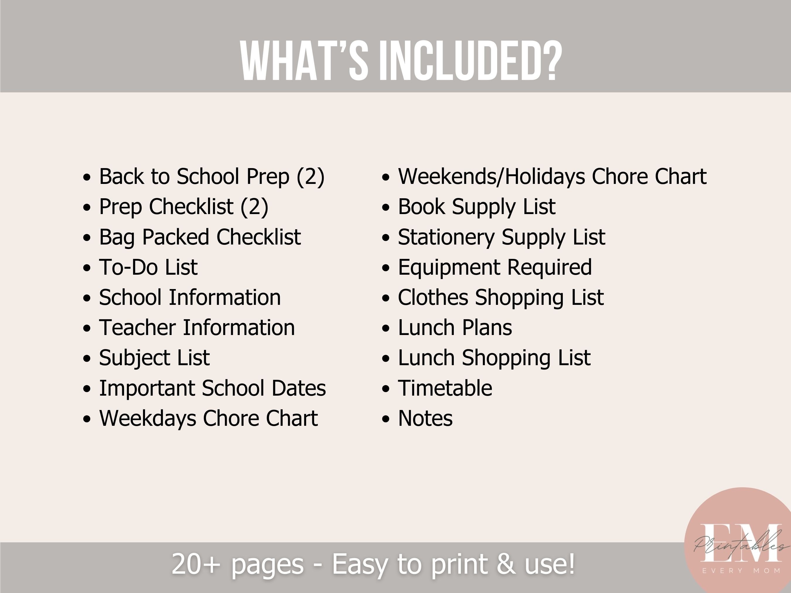Back-to-school Parent Organizer: Fillable PDF Planner With Schedule ...