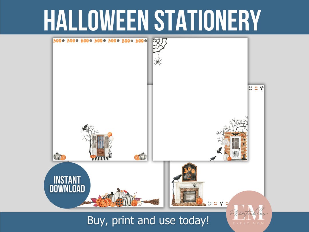 Halloween Letter Writing Paper, Gothic Stationery, Lined Writing Paper ...