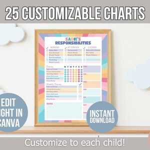 Editable Chore Chart for Kids Bundle ~ Editable Chore Chart ...