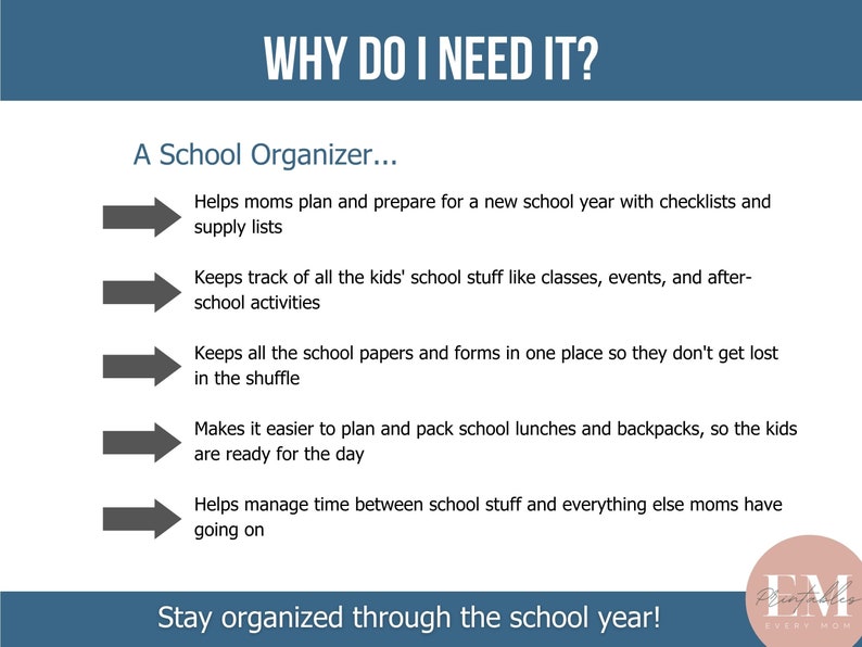 Back-to-school Parent Organizer: Fillable PDF Planner With Schedule ...