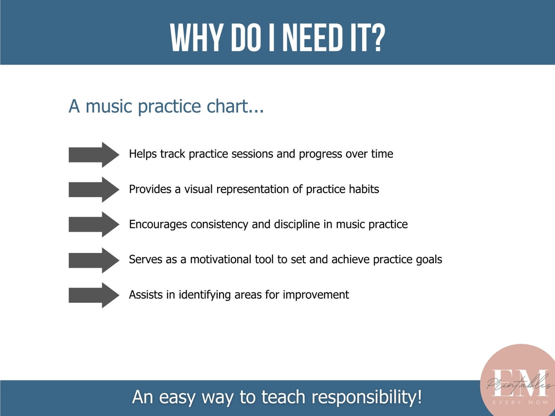 Music Practice Chart Printable Music Practice Log PDF Music Practice ...