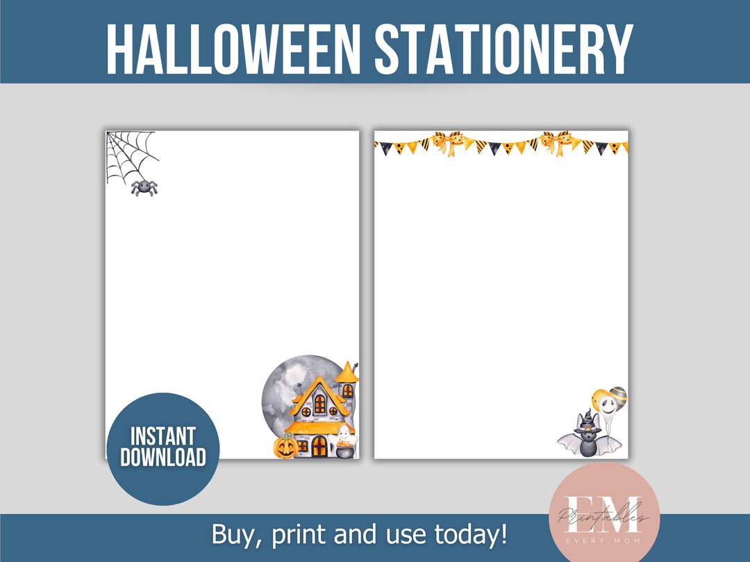 Spooky Letter Paper, Digital Halloween Paper for Letter Writing ...