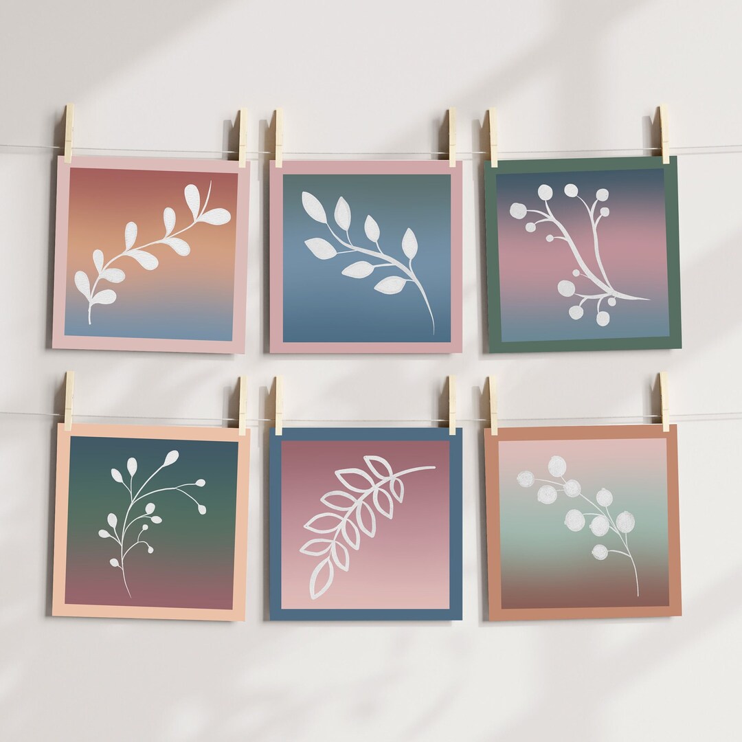 Printable Mini Prints Botanicals ~ Tiny Prints ~ 2x2 Mini Art Prints ...