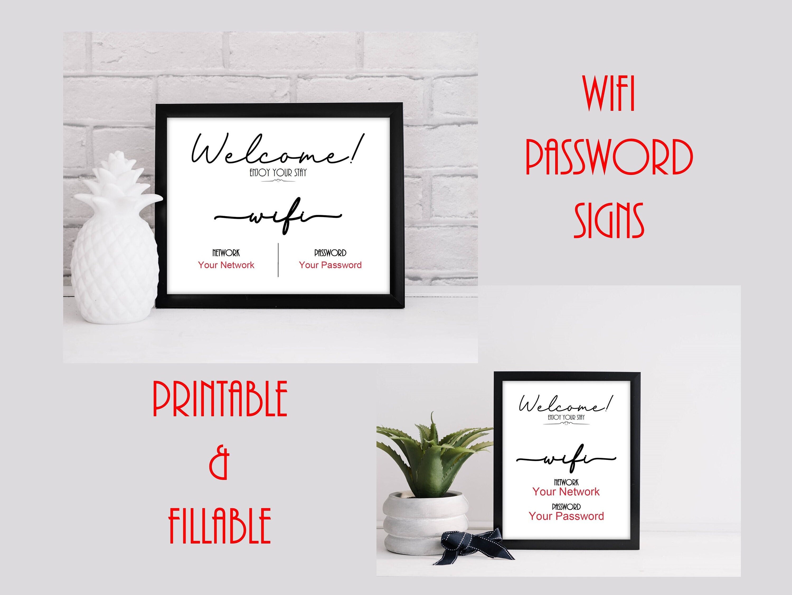 Wifi Password Sign Printable Download ~ Fillable Wifi Password Sign ...