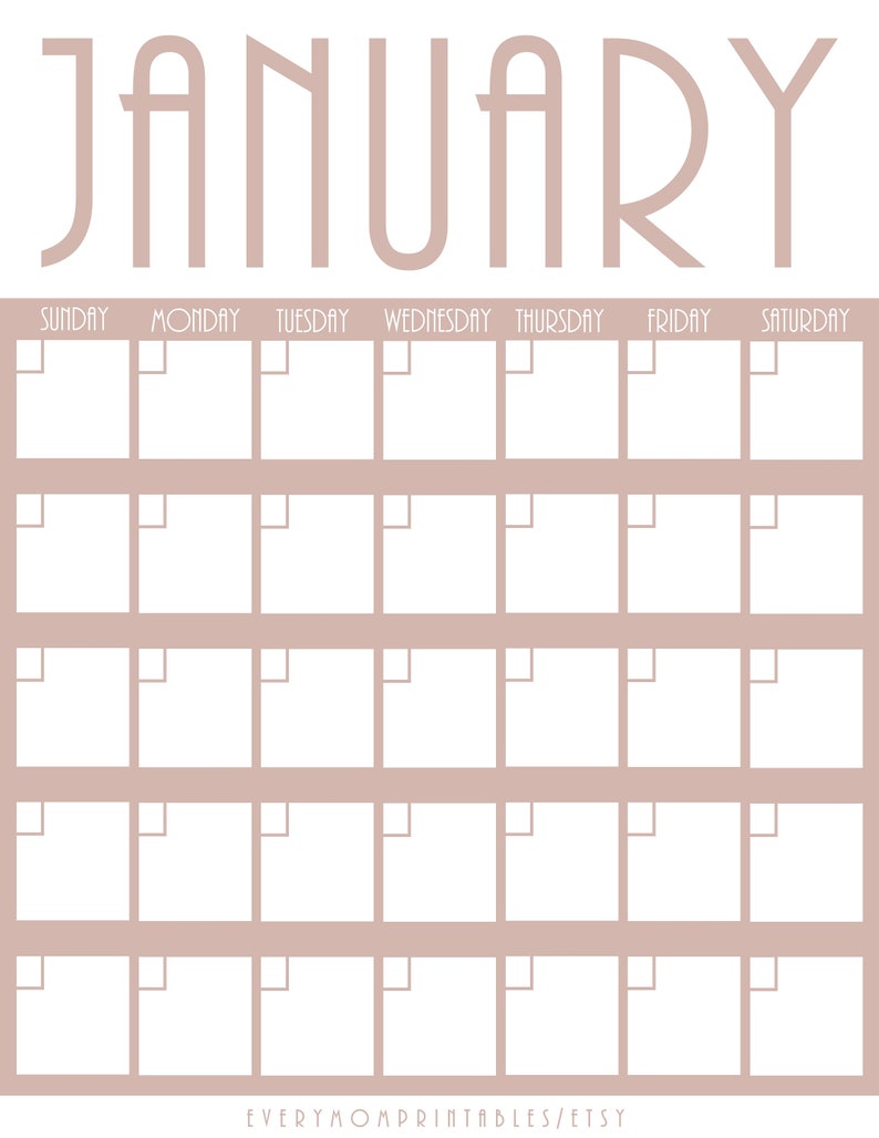Calendar 2023 Blank Calendar Printable Calendar Template - Etsy