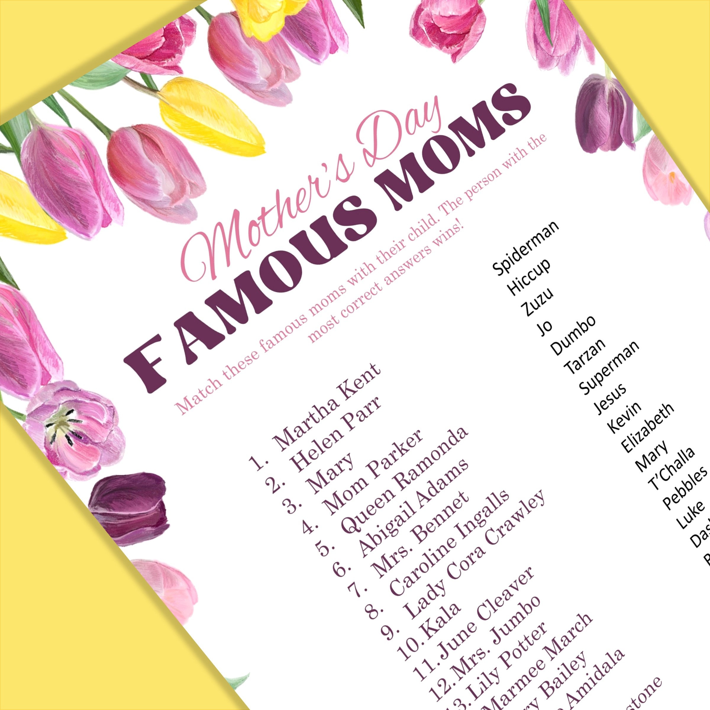 Mother's Day Games Printables Mother's Day Party Games Mother's Day ...