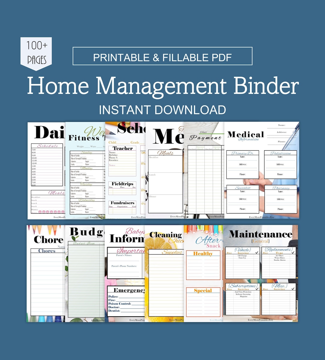 Ultimate Home Management Binder: Printable Household Planner for ...