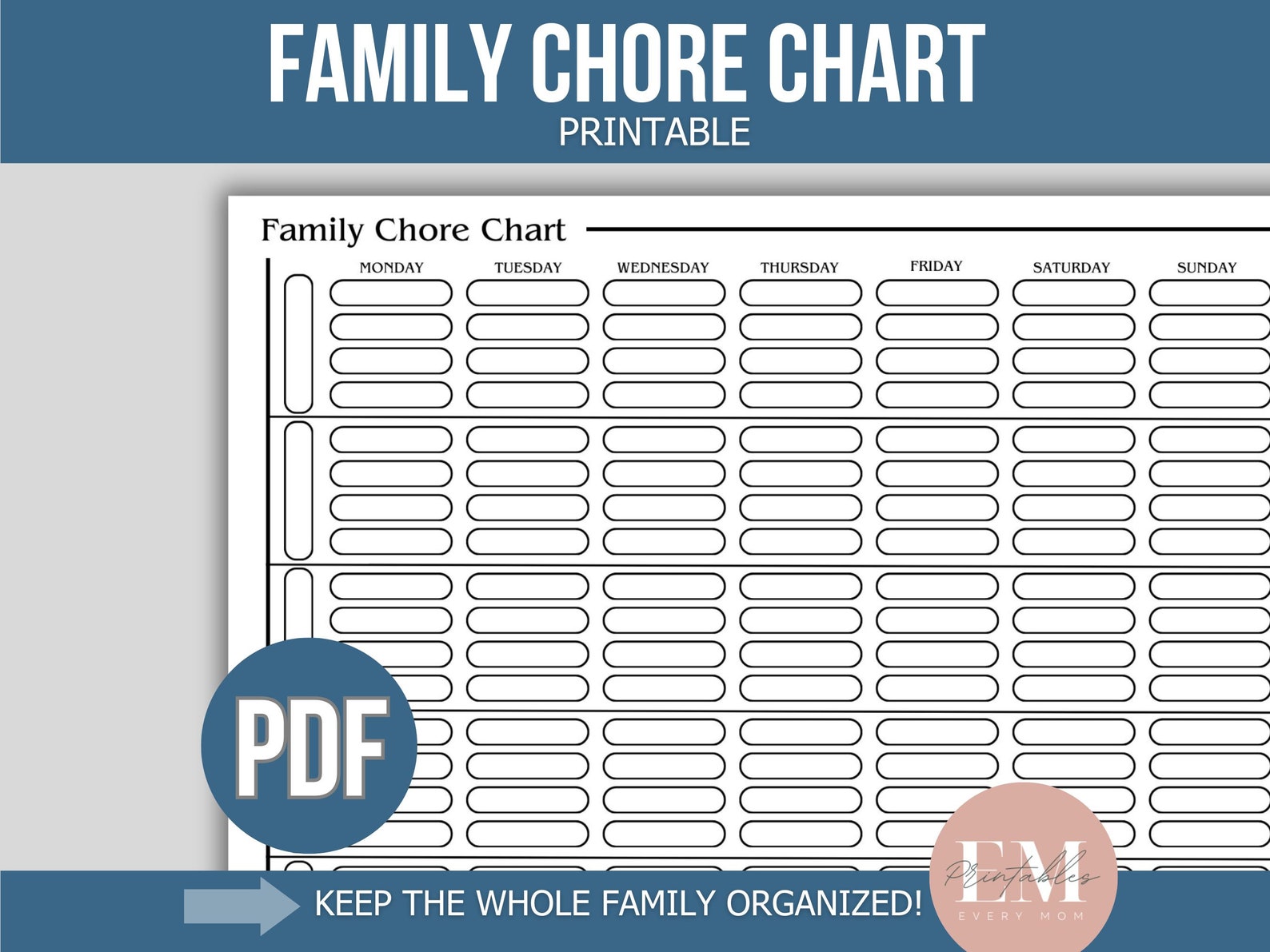Family Chore Chart PDF ~ Chore Chart Printable Family ~ Family Chore ...